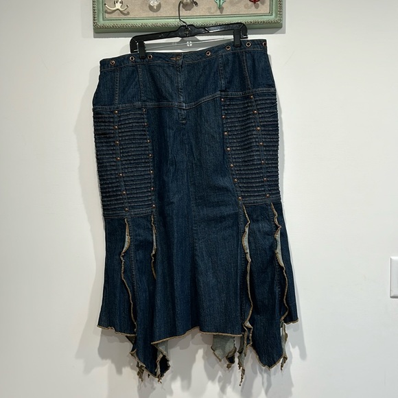 Ashley Stewart | Skirts | Vintage Ashley Stewart Denim Steam Punk ...